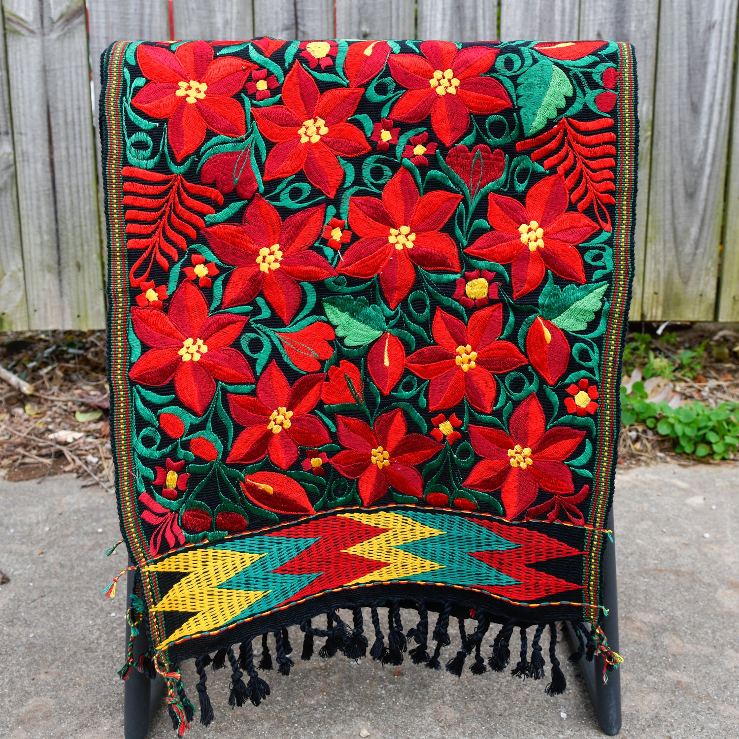 Large Poinsettia Embroidered Table Runner – Lucia's World Emporium