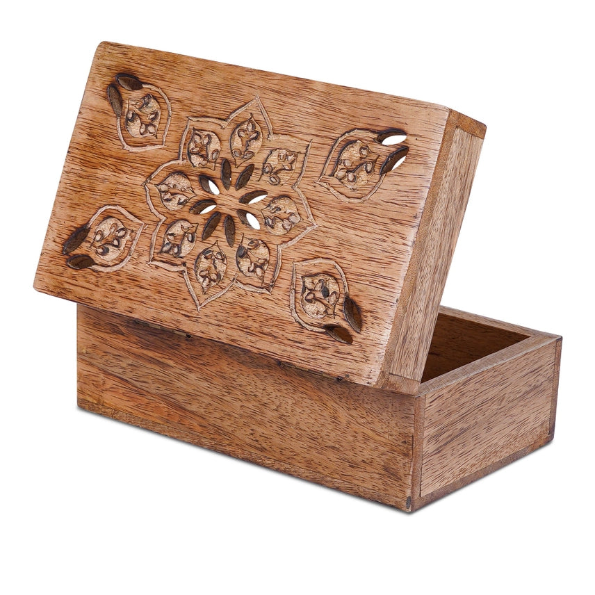 Serena Carved Mango Wood Keepsake Box – Lucia's World Emporium