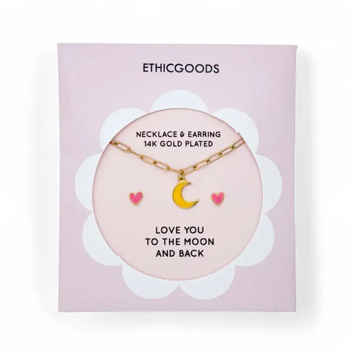 Moon Kid's Necklace and Earring Set – Lucia's World Emporium