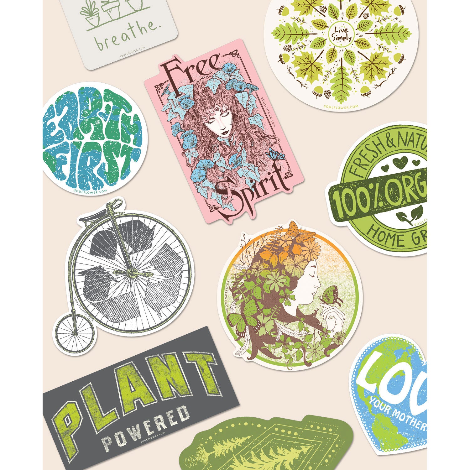 Soul Flower Earth Lover Sticker – Lucia's World Emporium